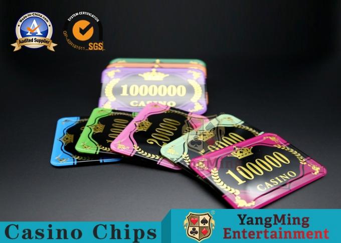 Acrylic Crystal RFID Rectangular Poker Chips Plaque Casino Jeton Real ...