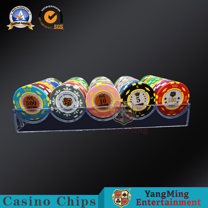 100 PCS 40mm Transparent Acrylic Casino Chip Tray With Cover / Gambling ...