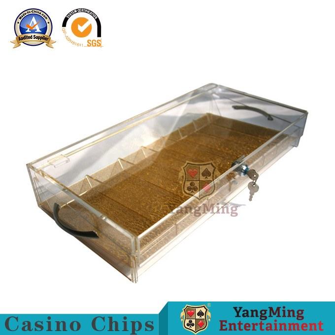 Portable Casino Chip Tray Dragon Tiger Baccarat Table Translucent Gold ...