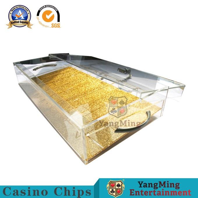 Portable Casino Chip Tray Dragon Tiger Baccarat Table Translucent Gold ...