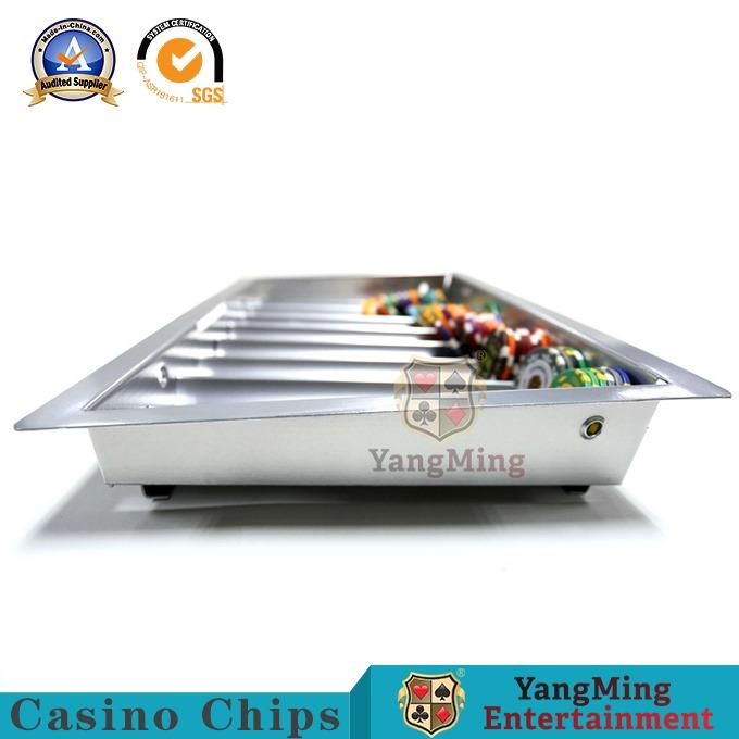 Industrial Iron 8 Rows Metal Casino Chip Tray Single Layer Poker Chips ...