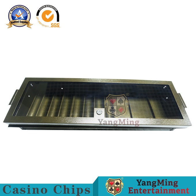 680*210mm Poker Table Chip Tray 1 Lock 14g Mixing Gambling Chips Case