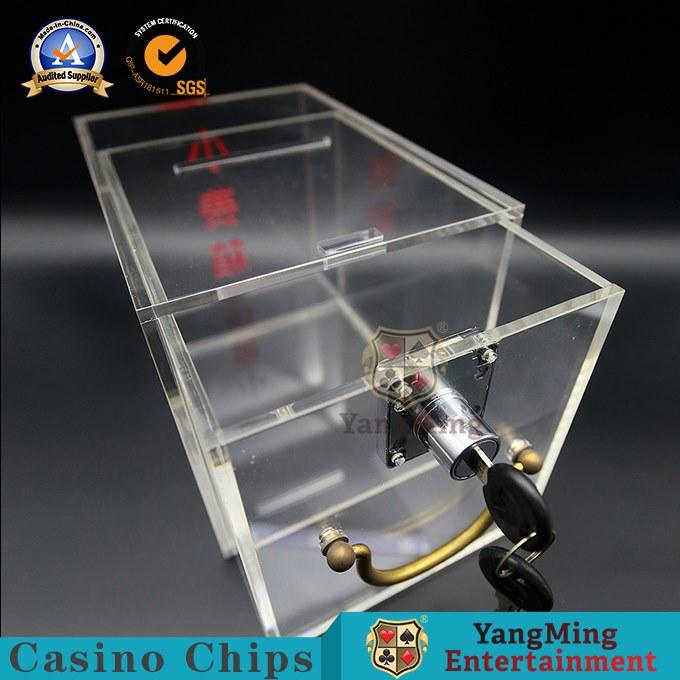 Custom Full Clear Lockable Cash Box / Acrylic Cards Holder Casino 8 ...