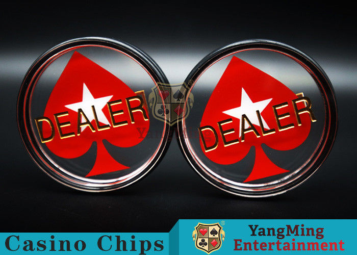 Transparent Texas Holdem Dedicated Dealer Button Two Side For Poker ...