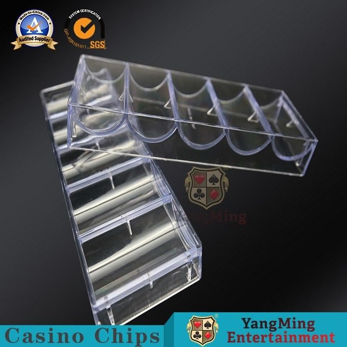 100 PCS 40mm Transparent Acrylic Casino Chip Tray With Cover / Gambling ...