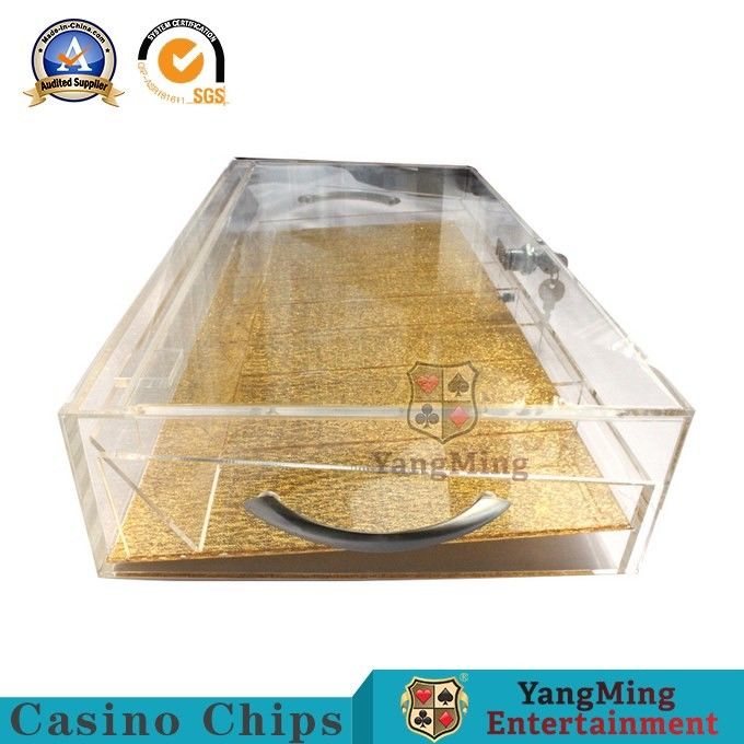 Portable Casino Chip Tray Dragon Tiger Baccarat Table Translucent Gold ...