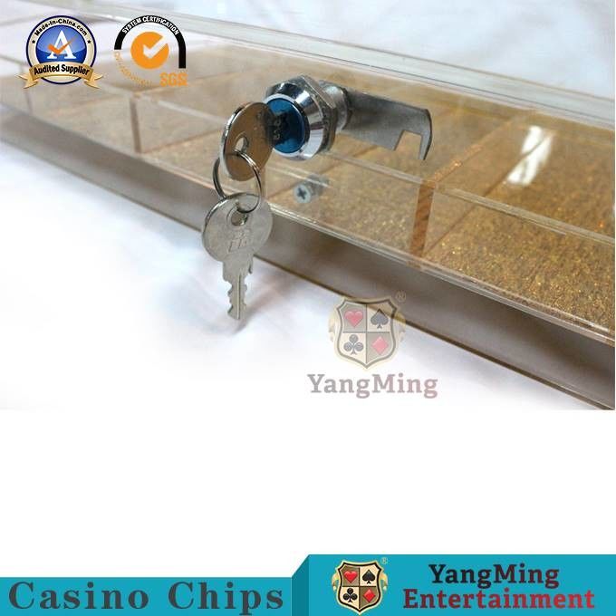Portable Casino Chip Tray Dragon Tiger Baccarat Table Translucent Gold ...