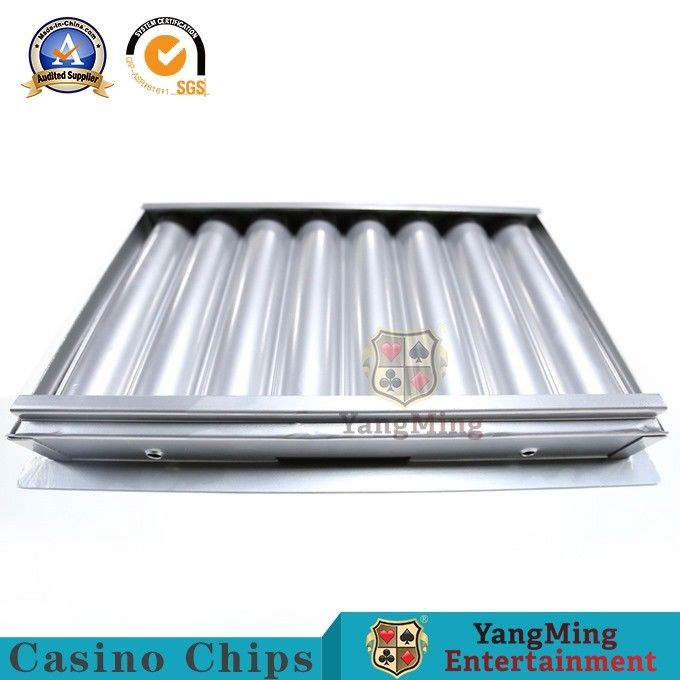Industrial Iron 8 Rows Metal Casino Chip Tray Single Layer Poker Chips ...