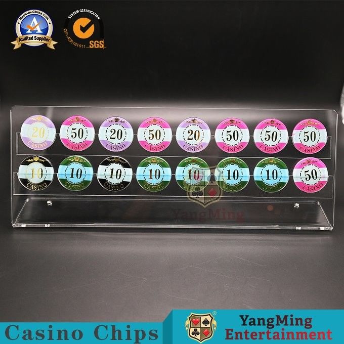 Two Layer 16 Piece Roulette Table Poker Chip Display Rack