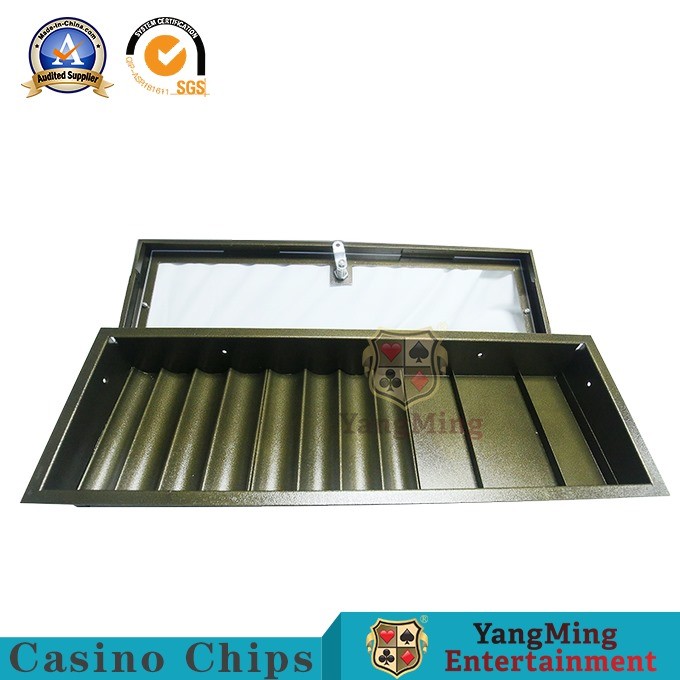 680*210mm Poker Table Chip Tray 1 Lock 14g Mixing Gambling Chips Case