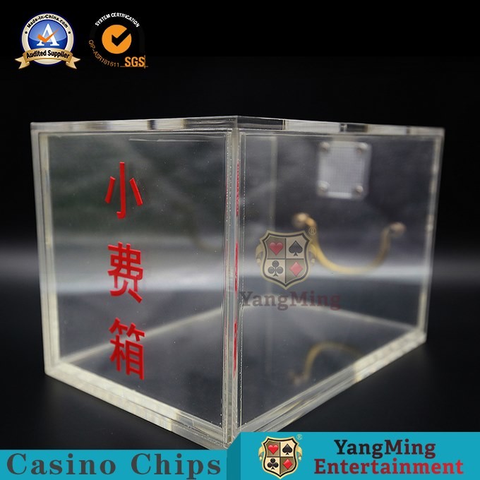 Custom Full Clear Lockable Cash Box / Acrylic Cards Holder Casino 8 ...