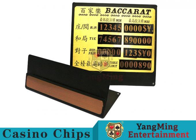 Blackjack / Poker Casino Table Dedicated Pure Copper Table Limit Sign